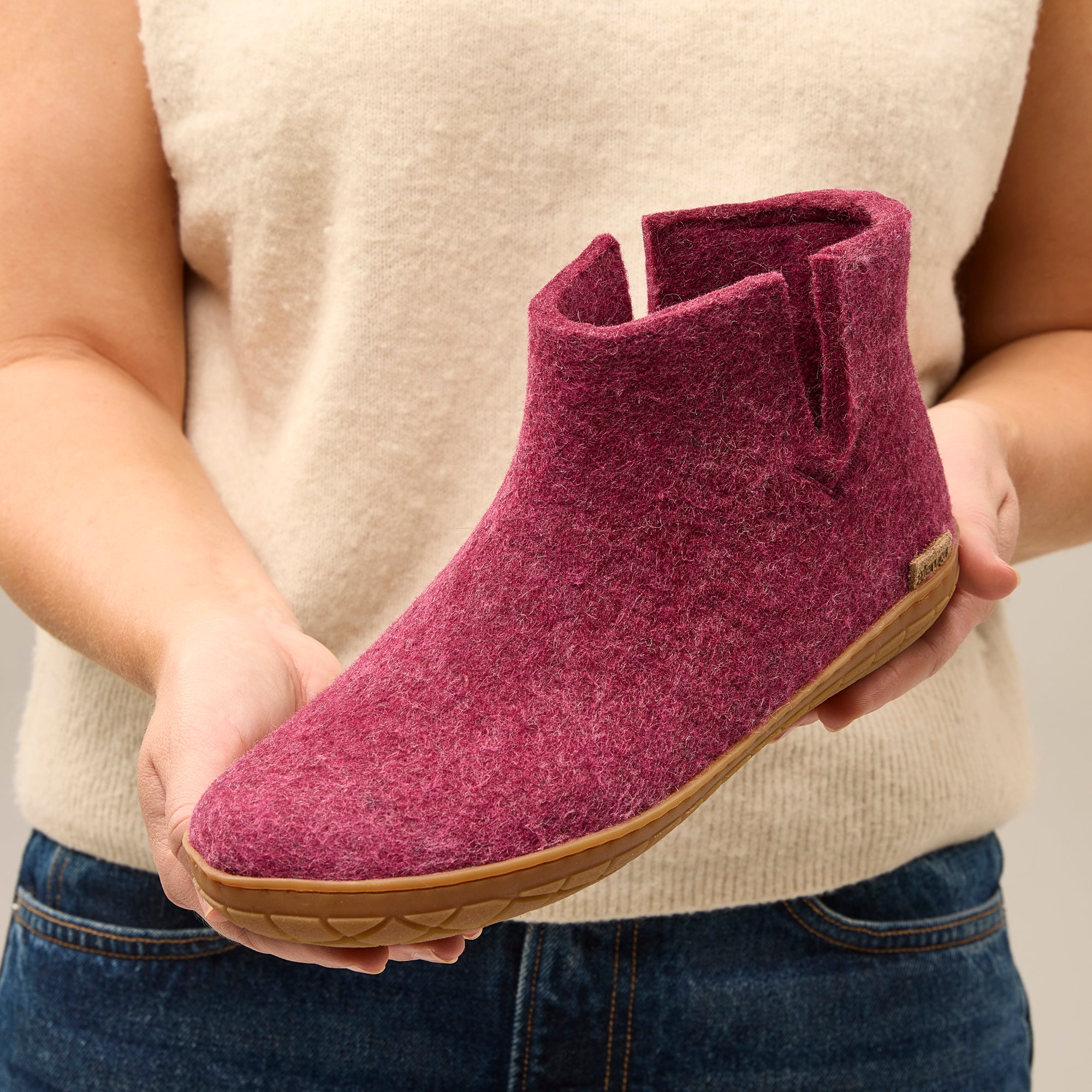 Boot with natural rubber sole - honey - Cranberry – glerups.com