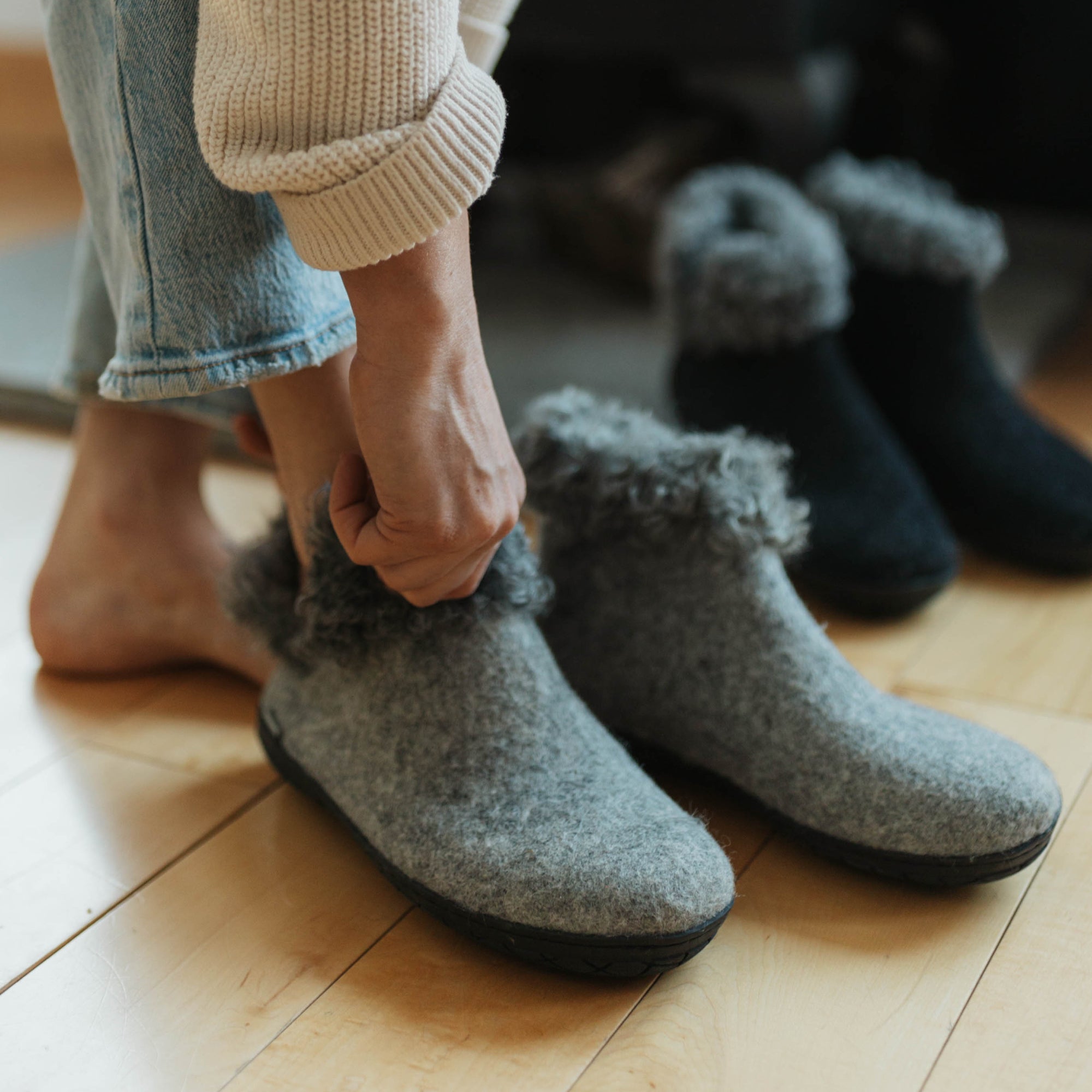 Boot with wool shaft - Limited edition - Grey – glerups.com