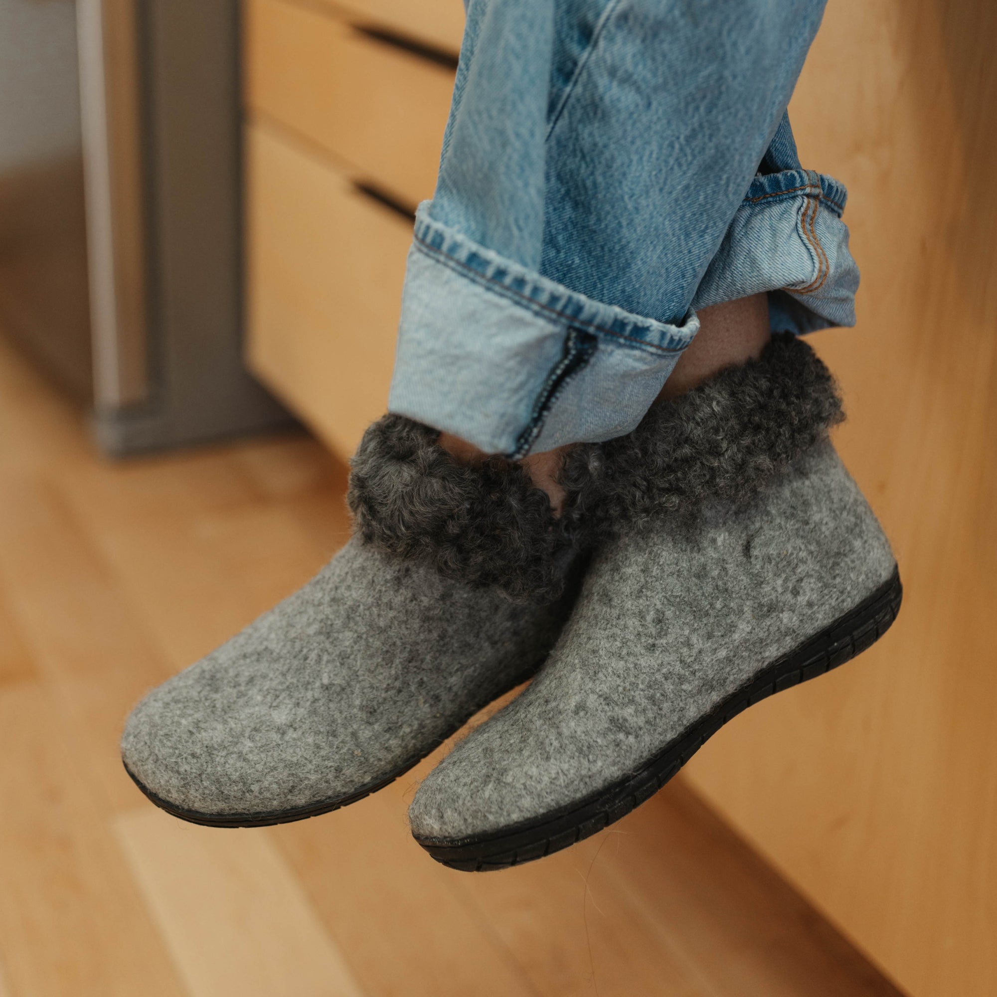 Boot with wool shaft - Limited edition - Grey – glerups.com