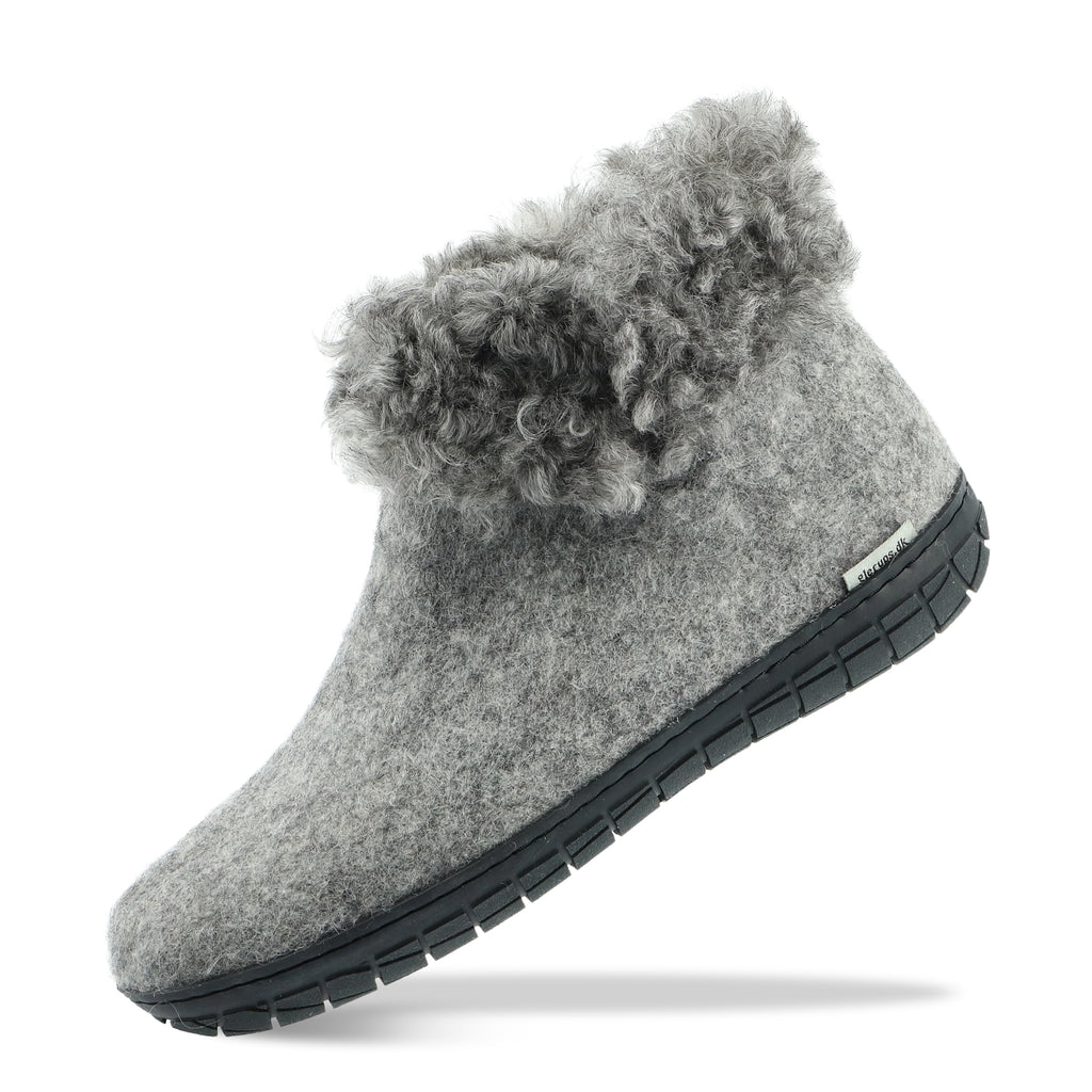 Boot with wool shaft - Limited edition - Grey – glerups.com