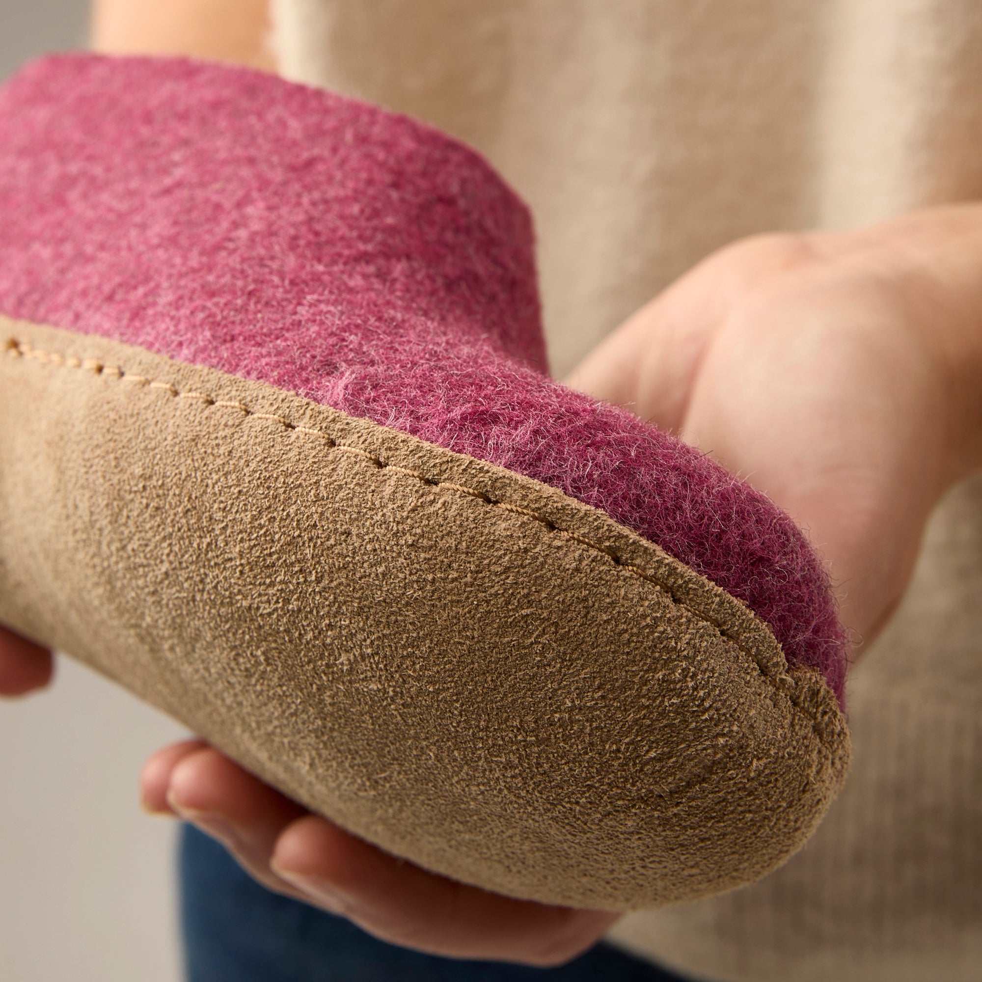 Shoe with leather sole - Cranberry – glerups.com