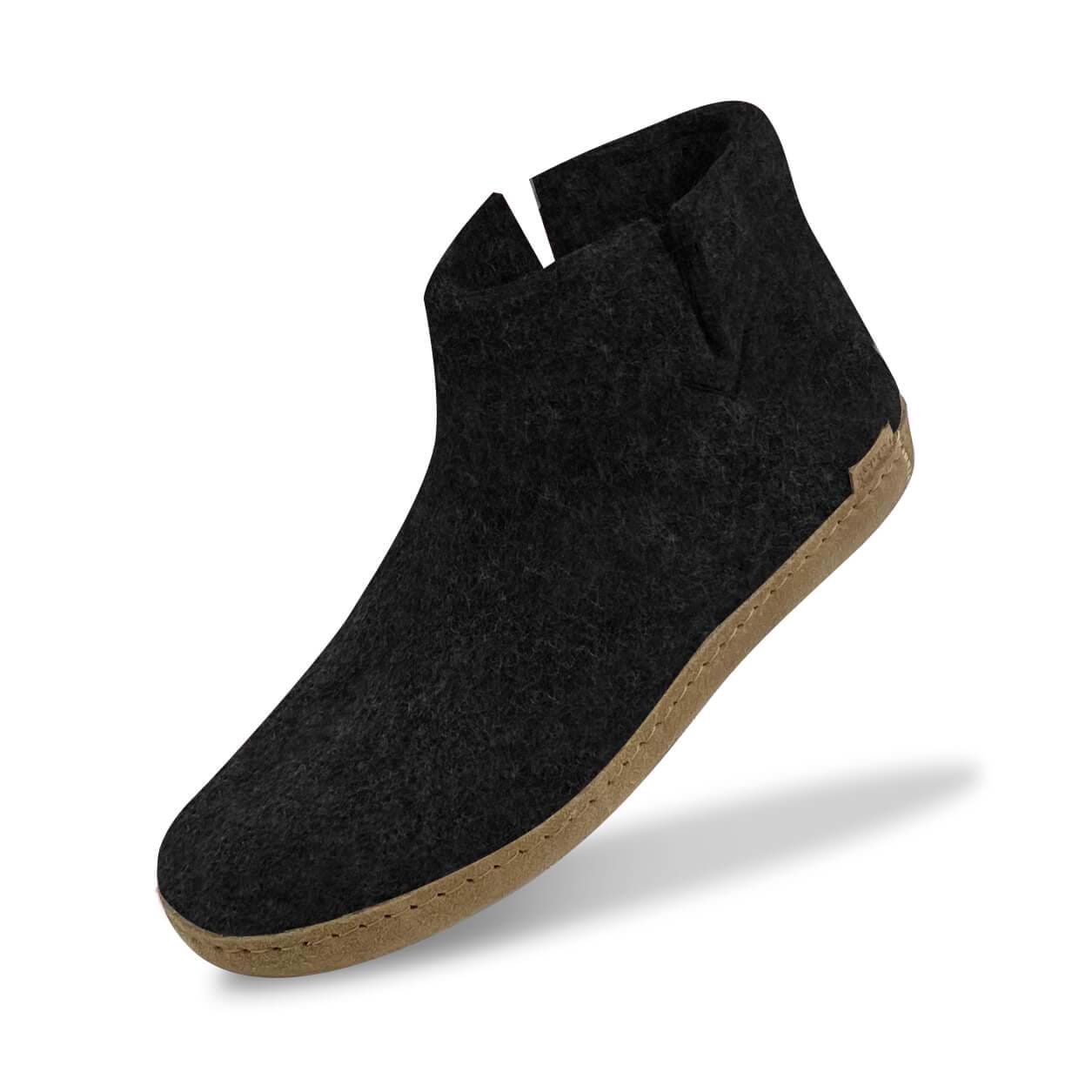 Boot with leather sole - Charcoal – glerups.com