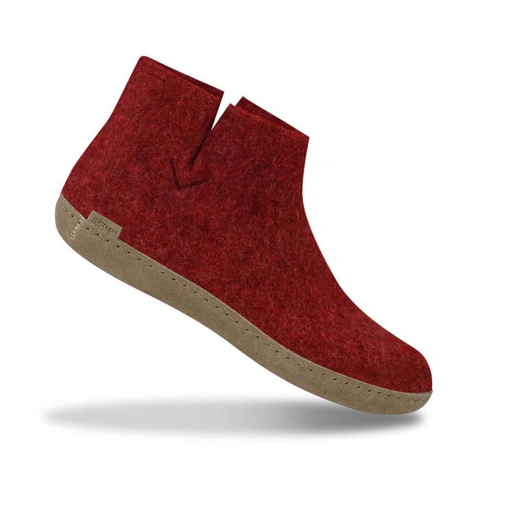 Boot with leather sole - Red – glerups.com