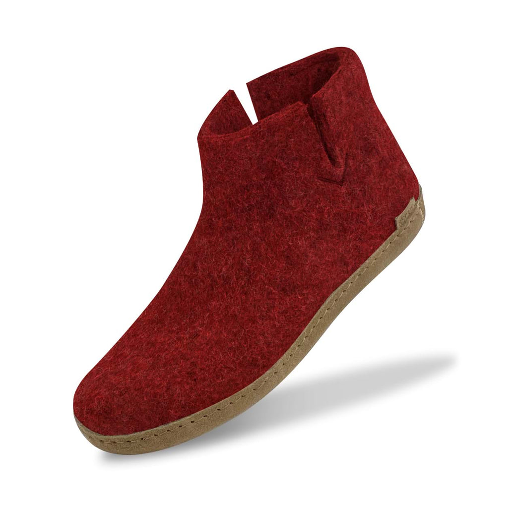 Boot with leather sole - Red – glerups.com